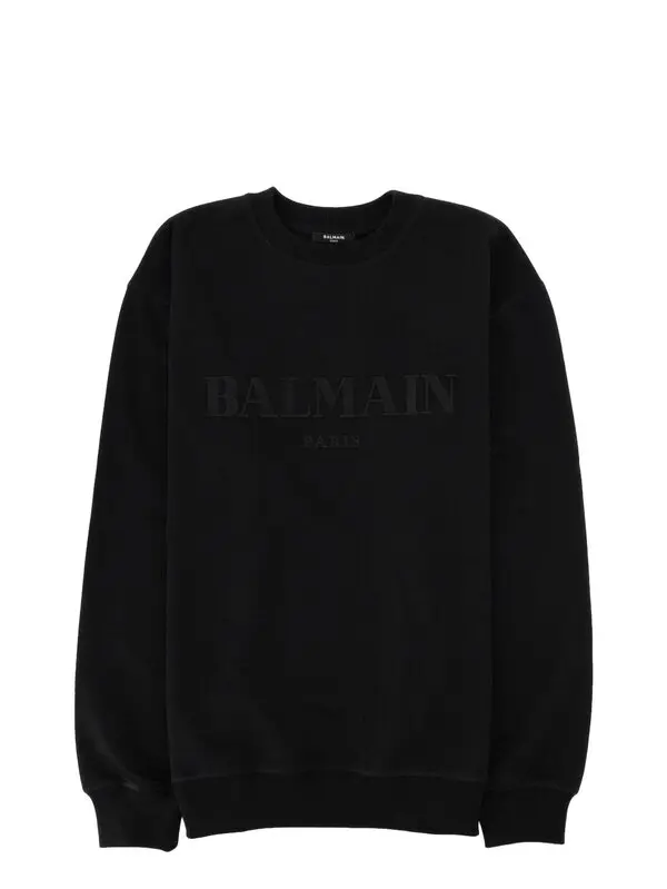 Balmain Felpa Ricamata Effetto Vintage - Black