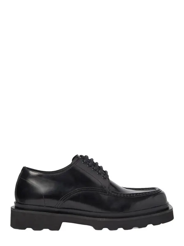 Dolce & Gabbana Brushed Leather Derby Shoes - Black