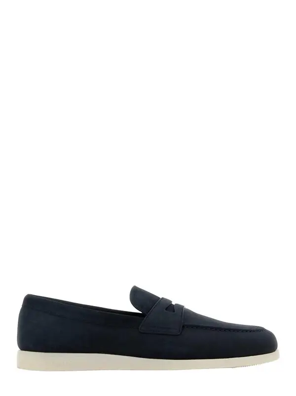 Church's Navy Suede Loafers - Blue