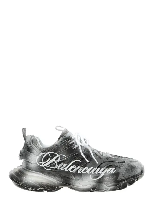 Balenciaga Track Stencil Logo Sneakers - Black