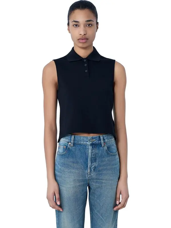 Saint Laurent Cassandre Polo Shirt - Black