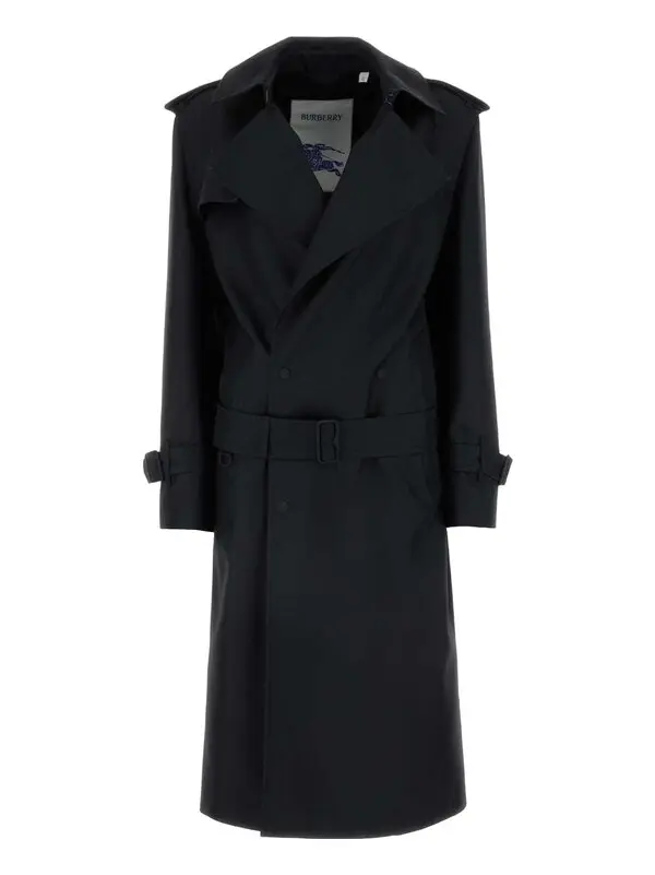 Burberry Silk Blend Trench Coat - Black