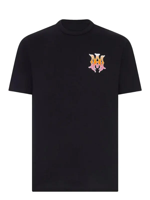Amiri Cotton T-shirt With Front Logo - Black