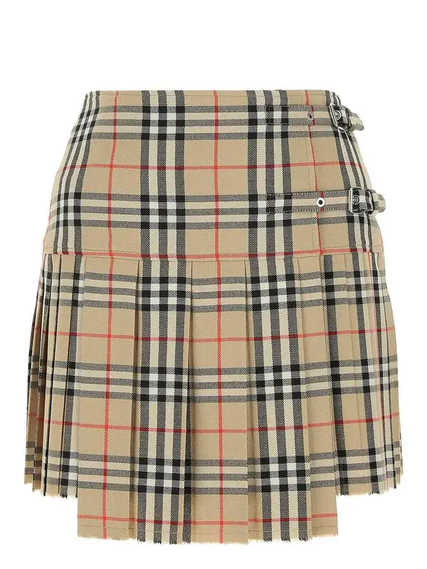 Burberry Embroidered Wool Mini Skirt - Multicolor