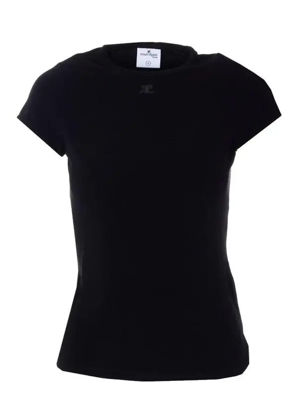COURREGES Logo Baby Spongy T-shirt - Black