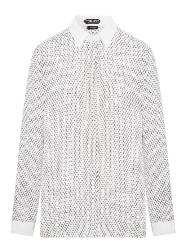 TOM FORD Silk Crêpe De Chine Shirt With Diamond Print - Multicolor