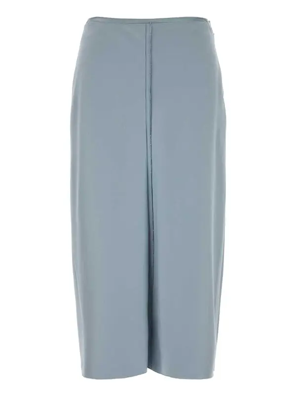 AMI Paris Stretch Satin Skirt - Blue