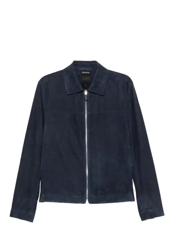 Zegna Jackets Leather Jackets - Blue