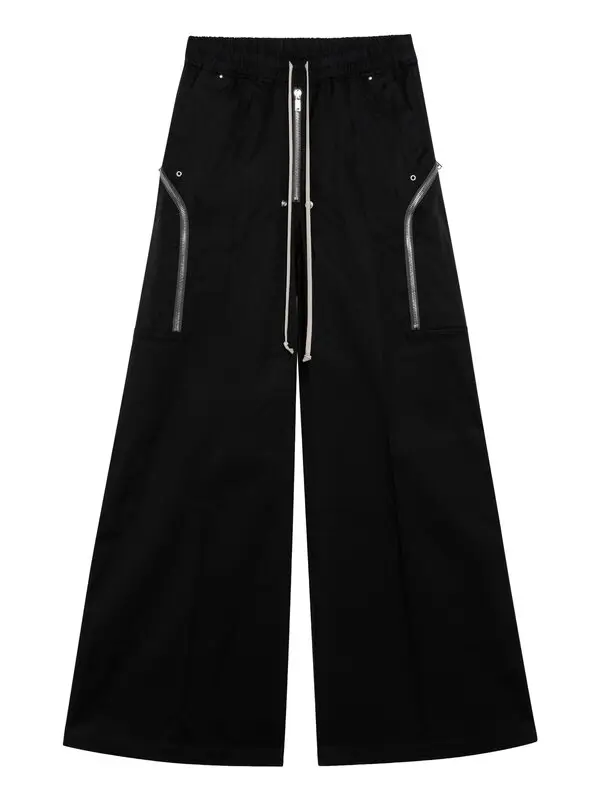 Rick Owens Cotton Canvas Flared Trousers - Black