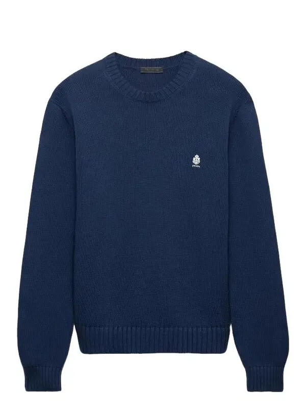 Prada Cotton Crew-neck Sweater - Blue