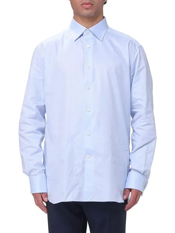 Zegna Cotton Poplin Classic Shirt - Blue