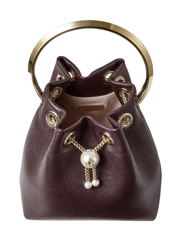 JIMMY CHOO Leather Mini Bucket Bag - Red