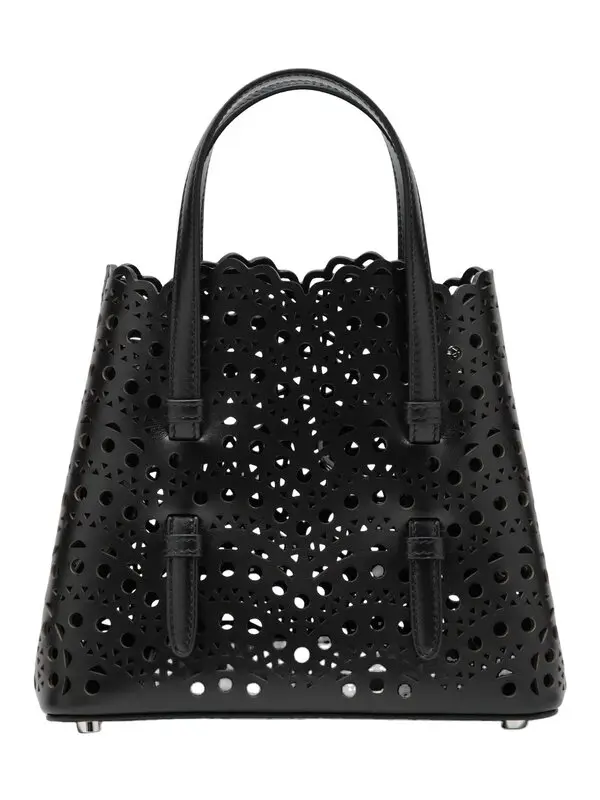 Alaïa Mina 20 Vienne Calfskin Tote Bag - Black