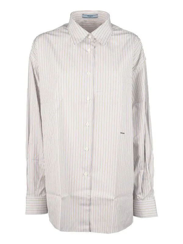 Prada Striped Button Up Shirt - Multicolor