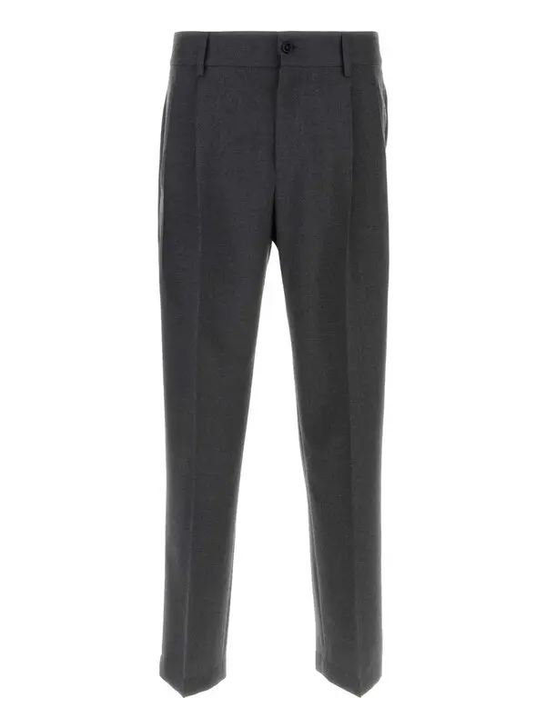 Dolce & Gabbana Dark Grey Wool Blend Pant - Gray