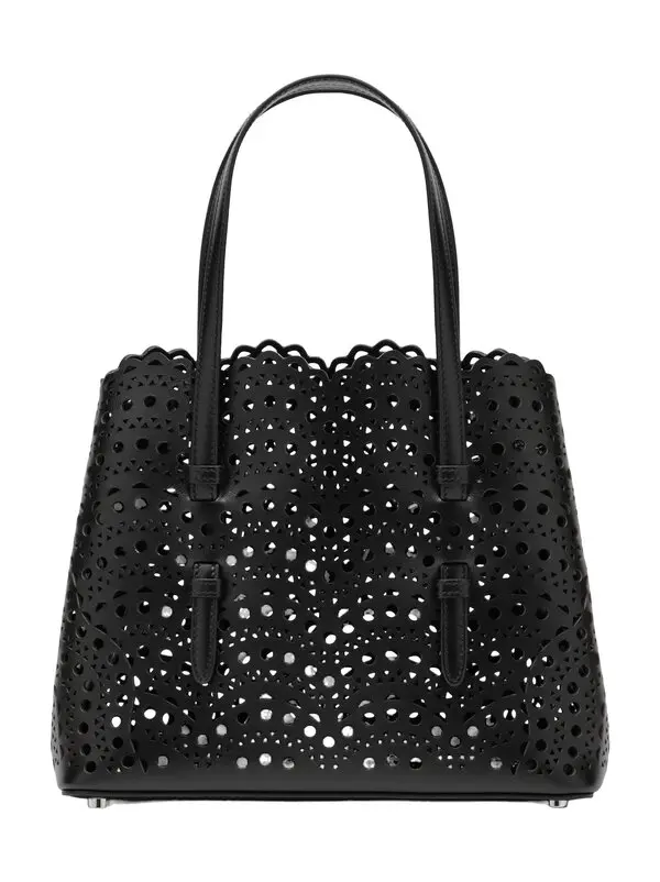 Alaïa Mina 25 Calfskin Leather Tote Bag - Black