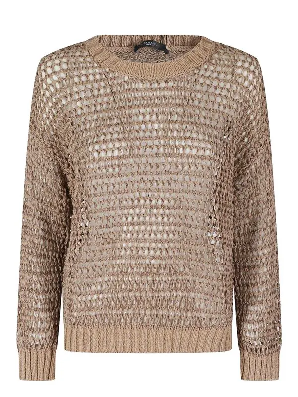 Max Mara Linen And Cotton Crewneck Pullover - Brown