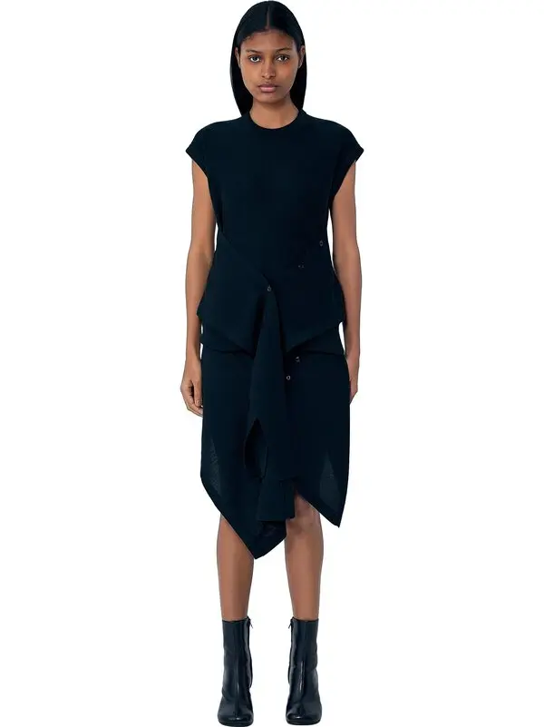 LEMAIRE Sleeveless Buttoned Top - Black