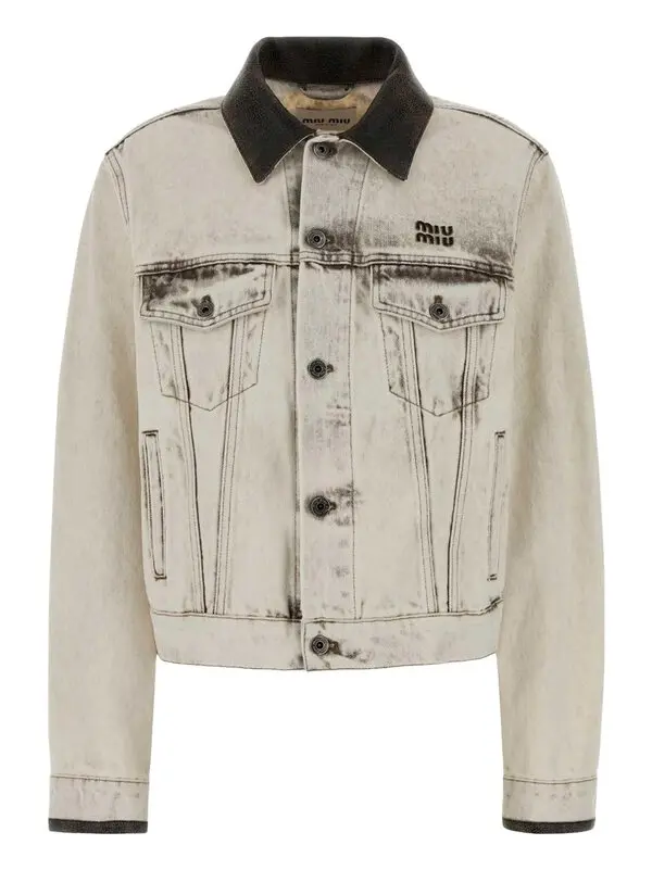 Miu Miu Cotton Denim Jacket - White