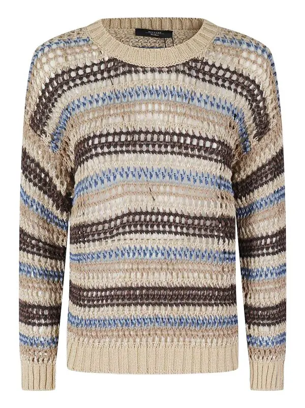 Max Mara Linen And Cotton Crewneck Pullover - Brown