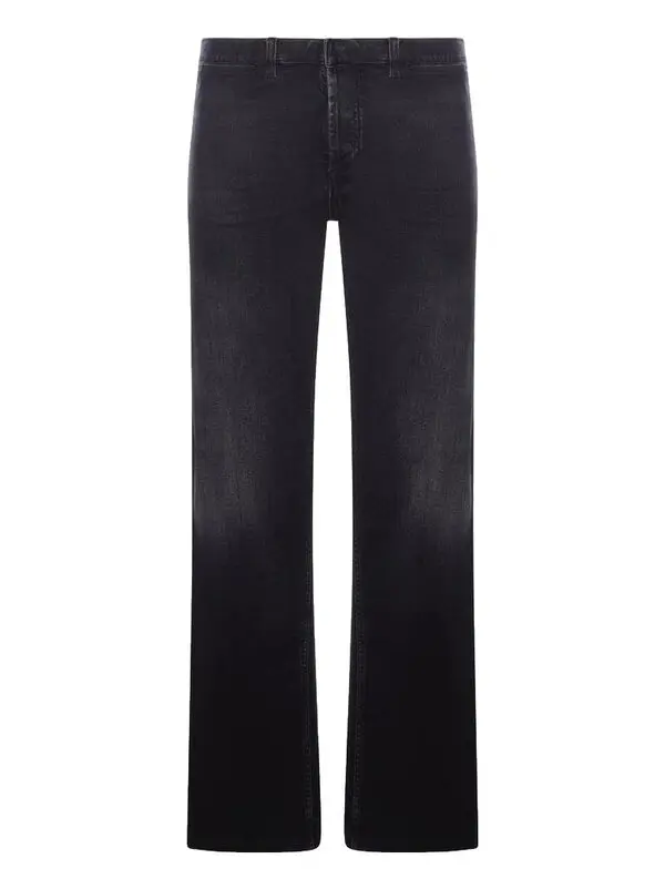 Gucci Cotton Denim Trousers With Web Ribbon - Black