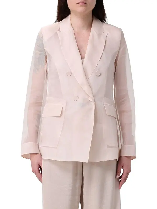Max Mara Double Breasted Wool Blazer - Gray