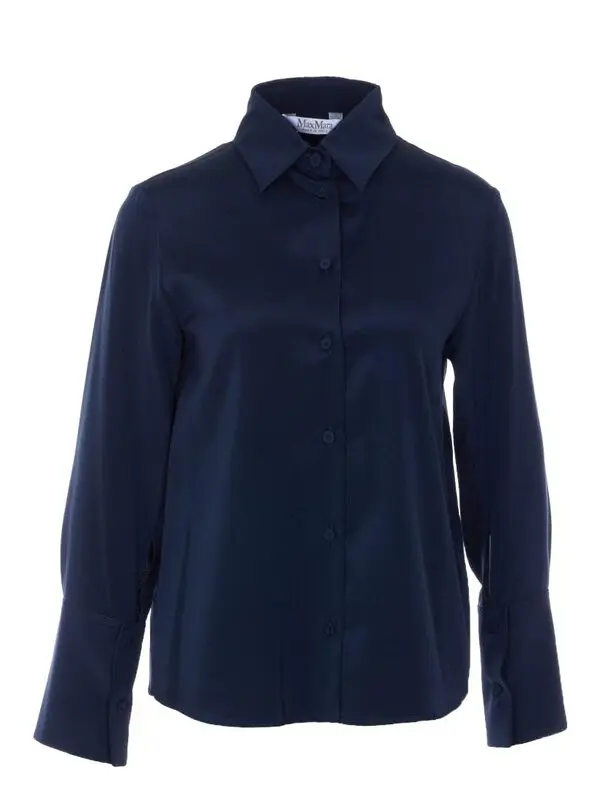 Max Mara Voliera Silk Blend Shirt - Blue