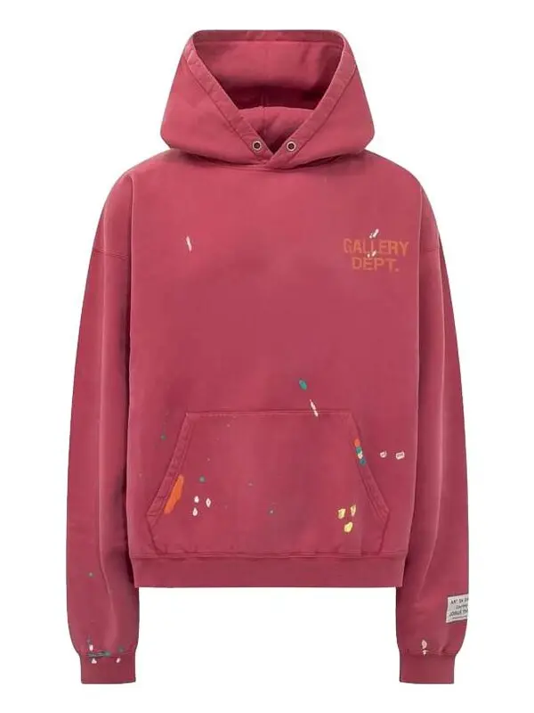 GALLERY DEPT. Cotton Paint-splatter Logo Hoodie - Red