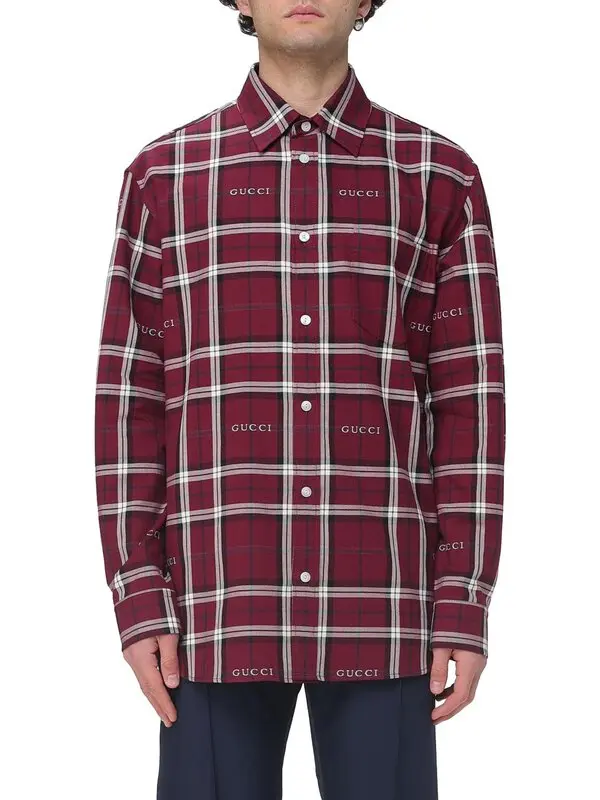 Gucci Check Cotton Shirt - Red