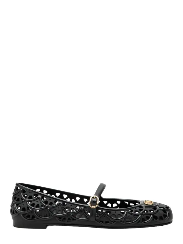 Valentino Garavani Vlogo Signature Rubber Ballet Flats - Black