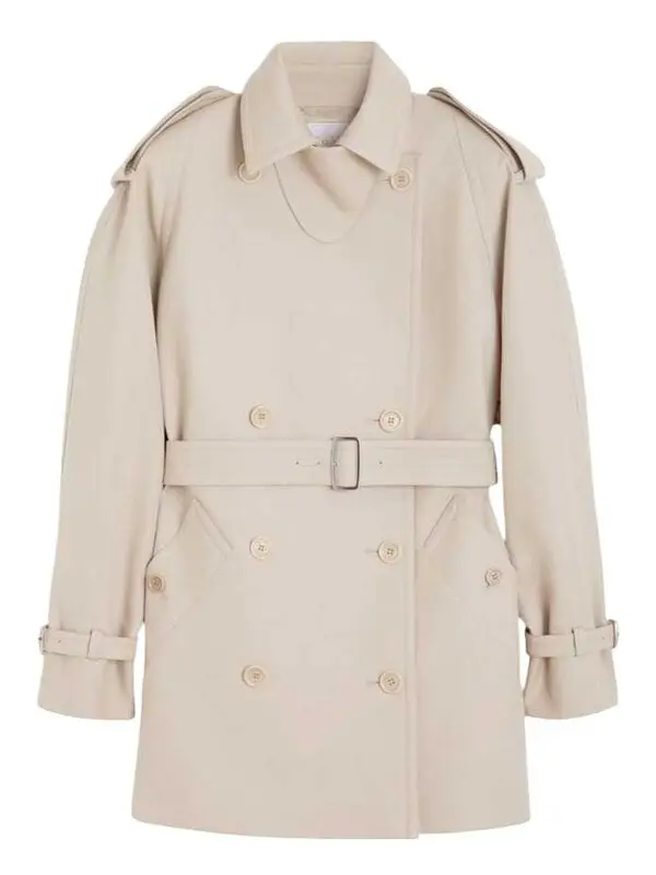 Max Mara Short Cotton Duster Coat Sand - Brown