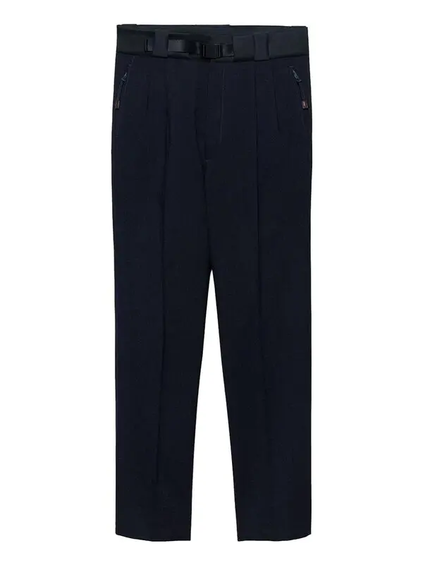 Prada Wool Pants With Technical Details - Blue