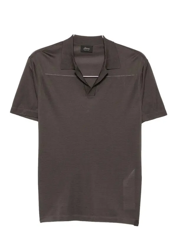 Brioni Piquet Silk Polo Shirt - Multicolor