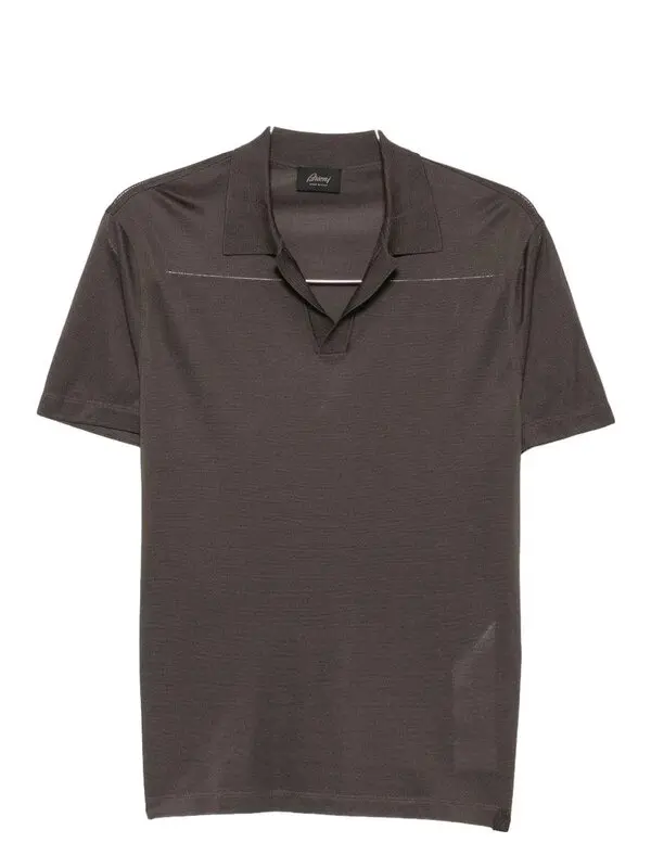 Brioni Piquet Silk Polo Shirt - Multicolor