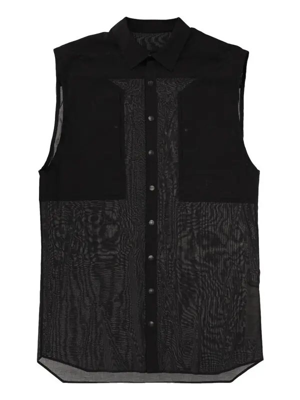 Rick Owens Sleeveless Shirt Jumbo Sl - Black