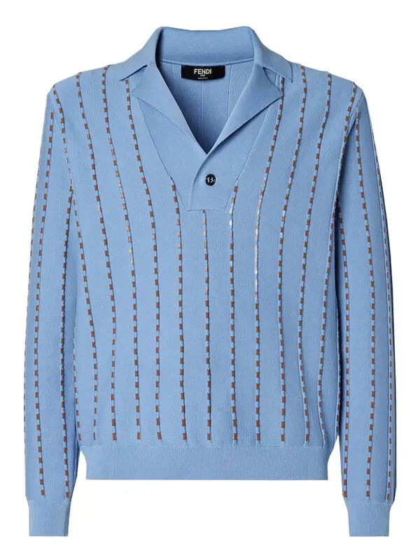 Fendi Light Cotton Knit Jumper - Blue