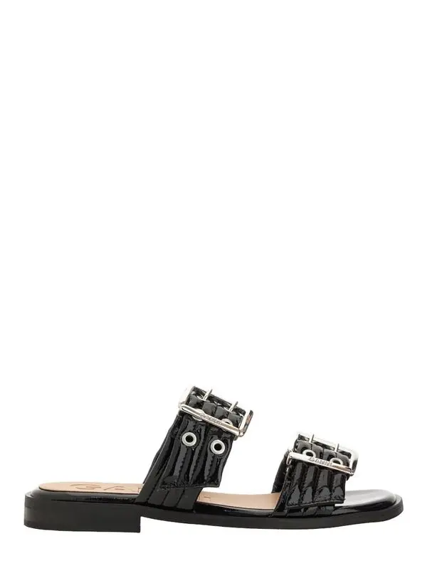 GANNI Buckled Sandals - Black