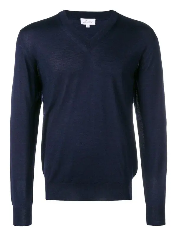 Brioni Wool Cashmere And Silk V-necked Sweater - Multicolor