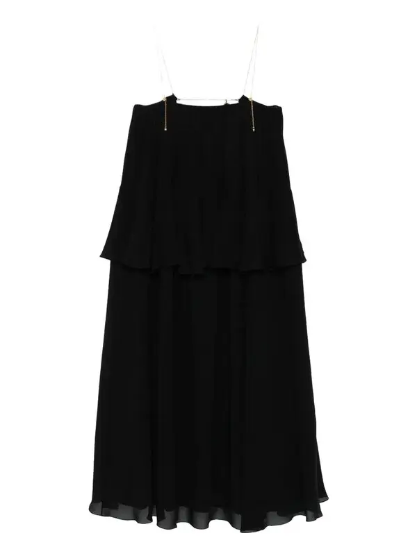 Chloé Sleeveless Long Dress In Silk Georgette - Black