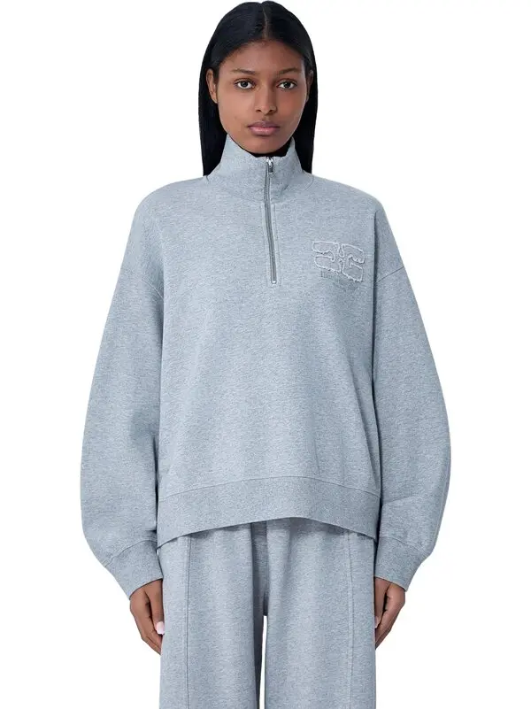 GANNI Half-zip Sweatshirt - Gray