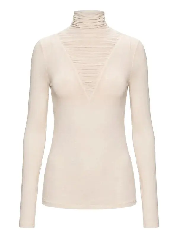 NISSA Lyocell Turtleneck Top - Multicolor