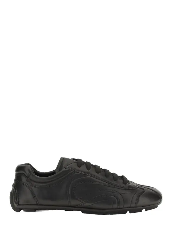 Prada Leather Sneakers - Black
