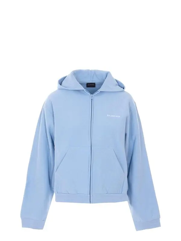 Balenciaga Back Zipped Hoodie - Blue