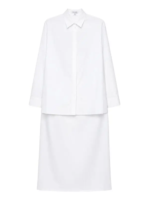 Alaïa Asymmetric Cotton Poplin Shirt - White
