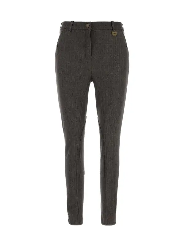Burberry Embroidered Stretch Cotton Pant - Multicolor