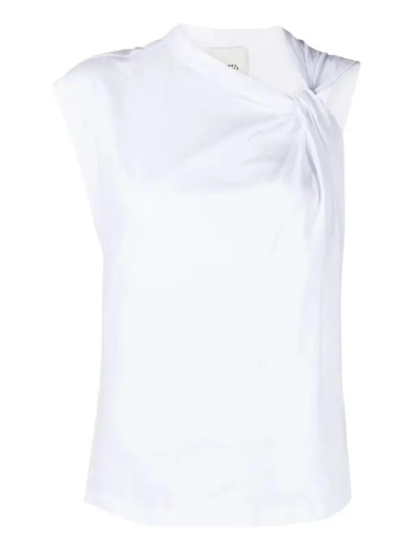 Isabel Marant Étoile Nayda Knot-detail Asymmetric T-shirt - White