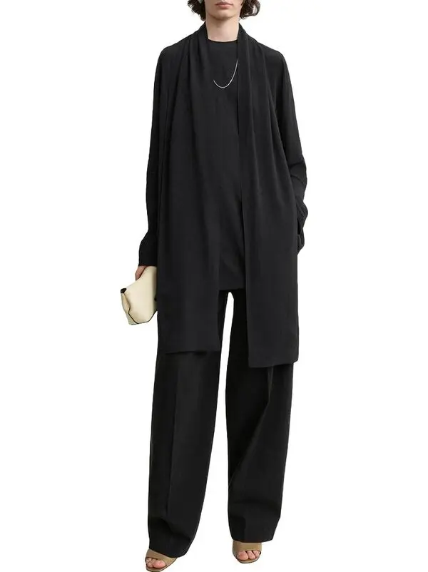 TOTEME Blouse With Draped Scarf - Black