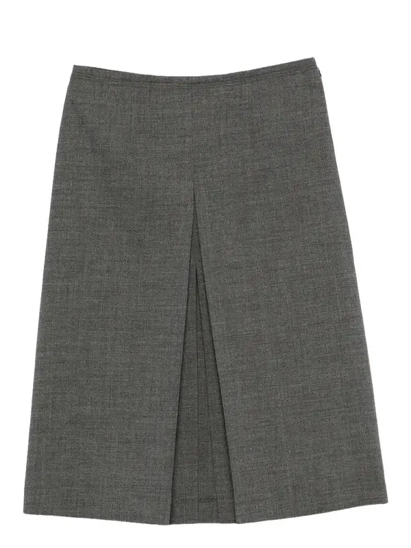Prada Wool Skirt With Nylon Waistband - Multicolor