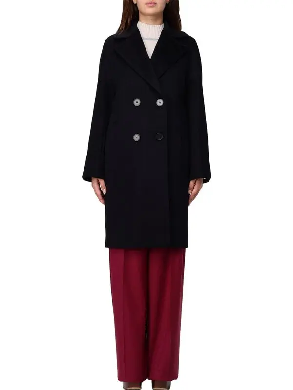 Max Mara Lamb Skin Coat - Black