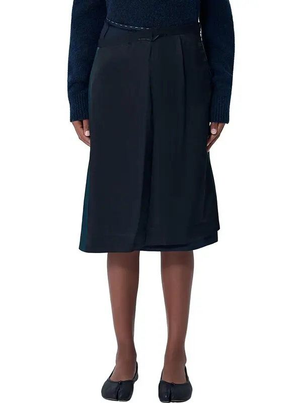 MAISON MARGIELA Contrast Panel Midi Skirt - Blue